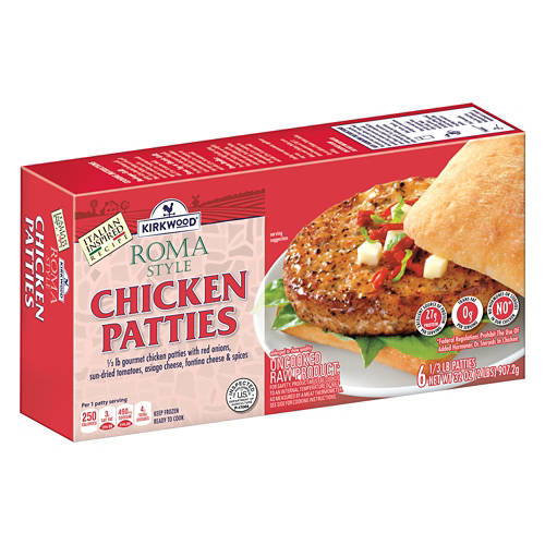 Kirkwood Roma Style Chicken Patties, 6 count